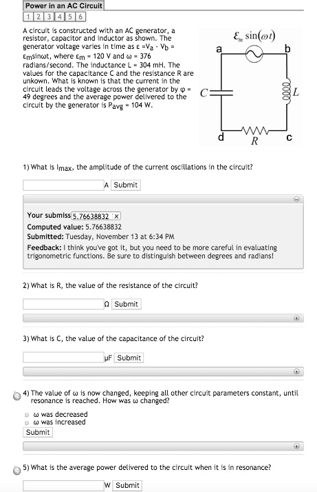 SOLVED: Porur an AC Circuit 2pAL5 ]6 circuit constrlcted wiinan AC ...