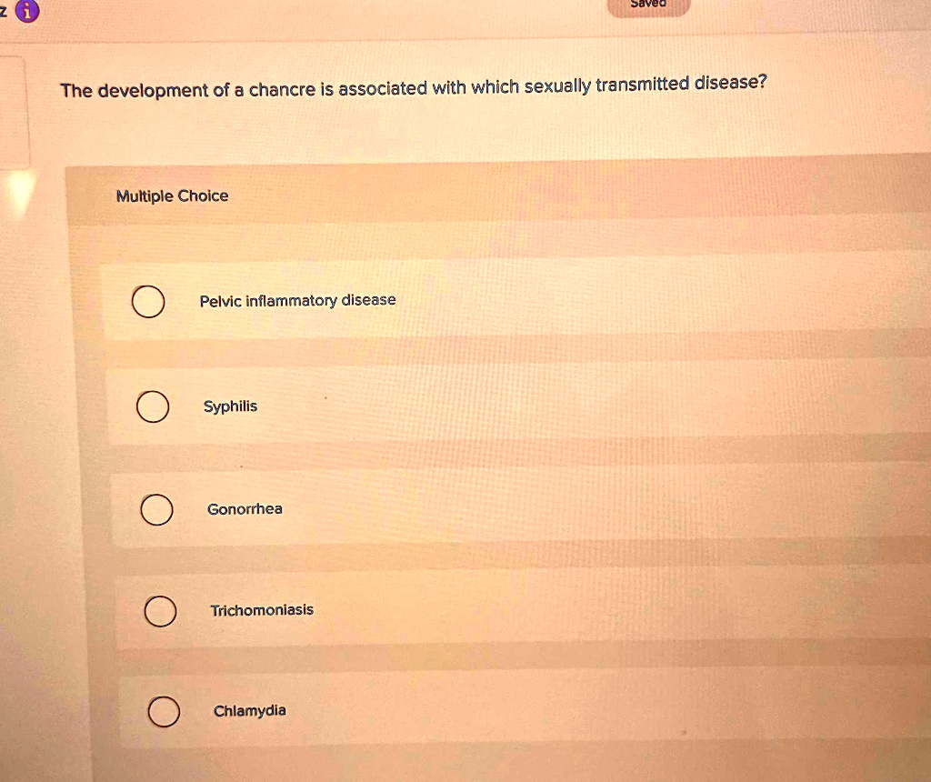 The development of a chancre is associated with which sexually ...