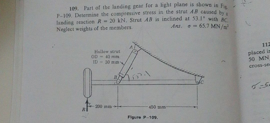109 part of the landing gear for a light plane is shown in fig p 109 ...
