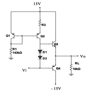 SOLVED: For the output stage shown in Figure 1, the transistor ...