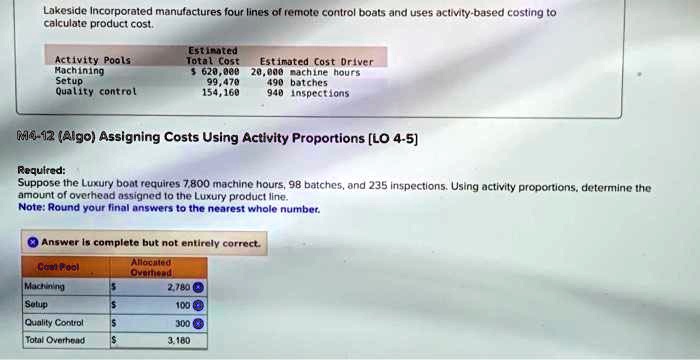 SOLVED: Texts: Lakeside Incorporated manufactures four lines of remote ...