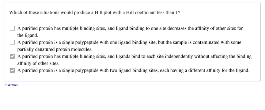 Solved Which Of These Situations Would Produce A Hill Plot With A Hill 2706