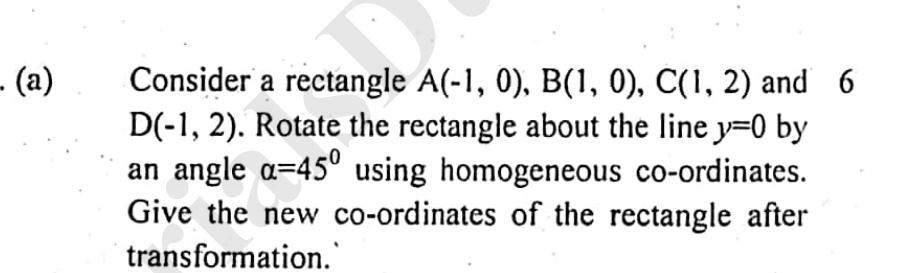 SOLVED: (a) Consider a rectangle A(-1, 0), B(1, 0), C(1, 2) and D(-1, 2 ...