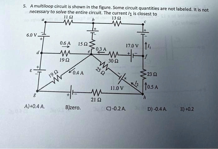SOLVED: A multiloop circuit is shown in the figure. Some circuit quantities are not labeled. It ...