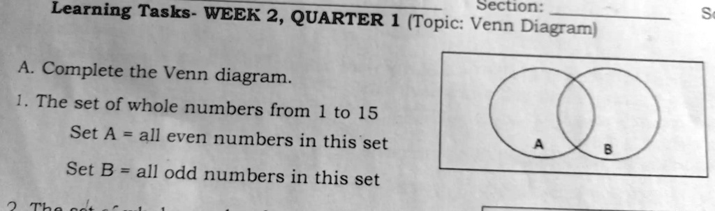 learning tasks week 2 quarter 1 secuon topic venn diagram a complete ...