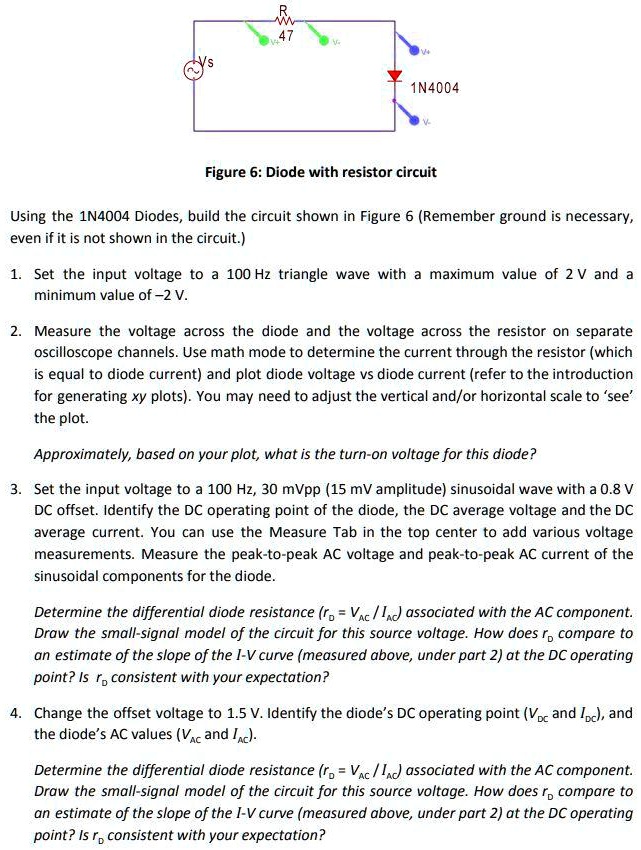 SOLVED: I'd really appreciate it if you could answer. Thank you. N4004 Figure 6: Diode with ...