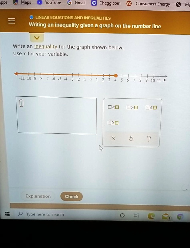 SOLVED: Pps Maps 04 YouTube 6 Gmail d Chegg.com Consumers Energy My LINEAR EQUATIONS AND ...