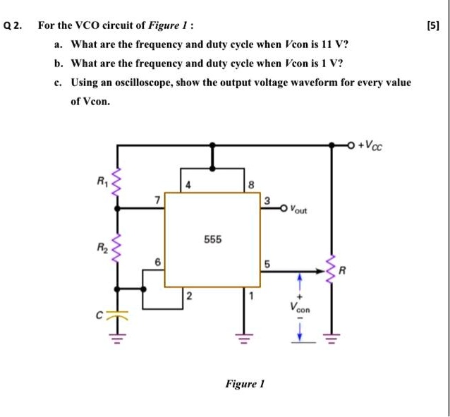 SOLVED: Texts: Q2. For the VCO circuit of Figure 1: [5] a. What are the ...