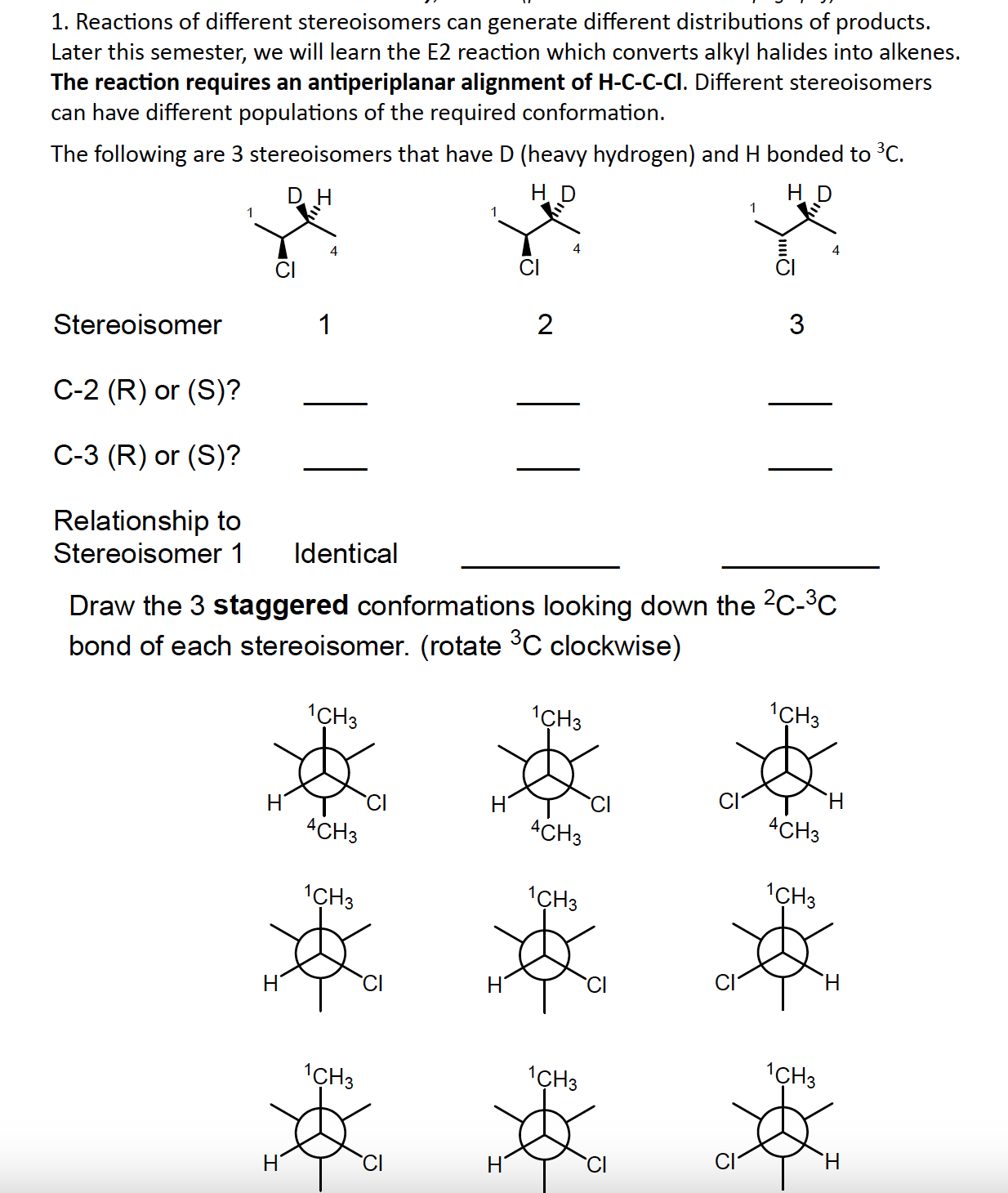 1. Reactions of different stereoisomers can generate different ...