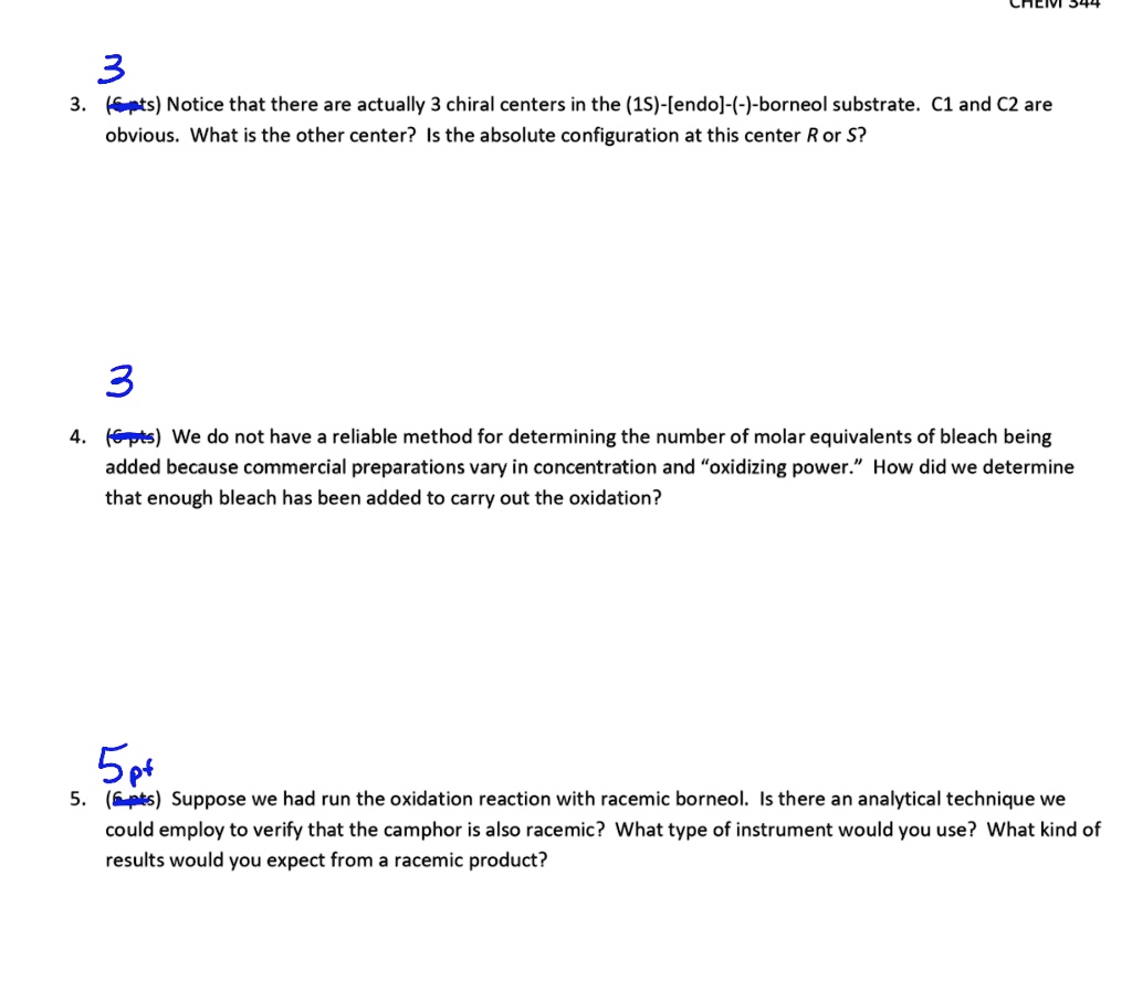 SOLVED: Cnciyi 3 (Sets) Notice that there are actually 3 chiral centers in the (1S)-[endo ...