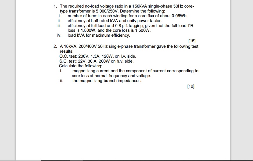 SOLVED: Kindly help me answer the following electrical machines ...