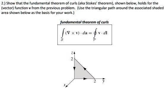 Solved 2 Show That The Fundamental Theorem Of Curls Aka Stokes Theorem Shown Below Holds 