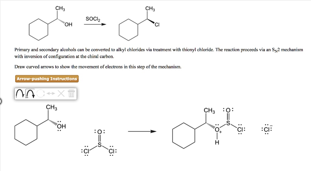 SOLVED: CH3 SOCl2 Primary and secondary alcohols can be converted to ...