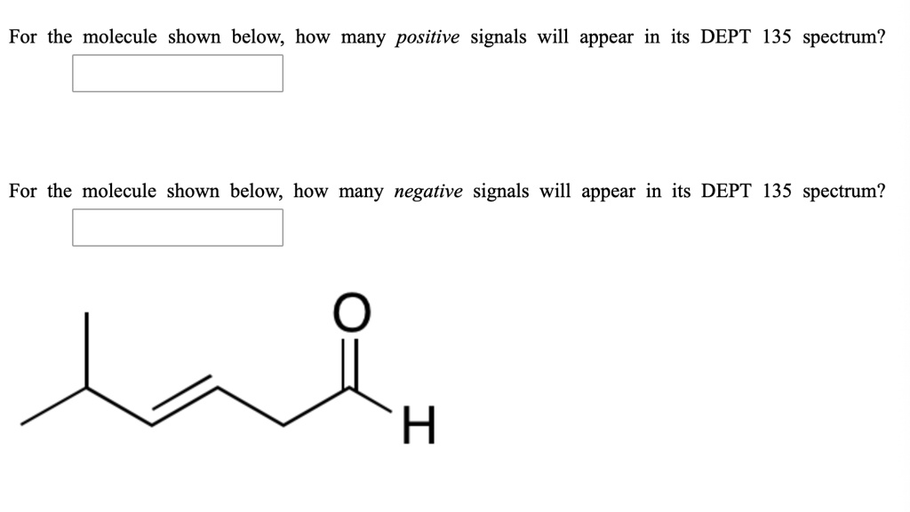 for the molecule shown below how many positive signals will appear in ...