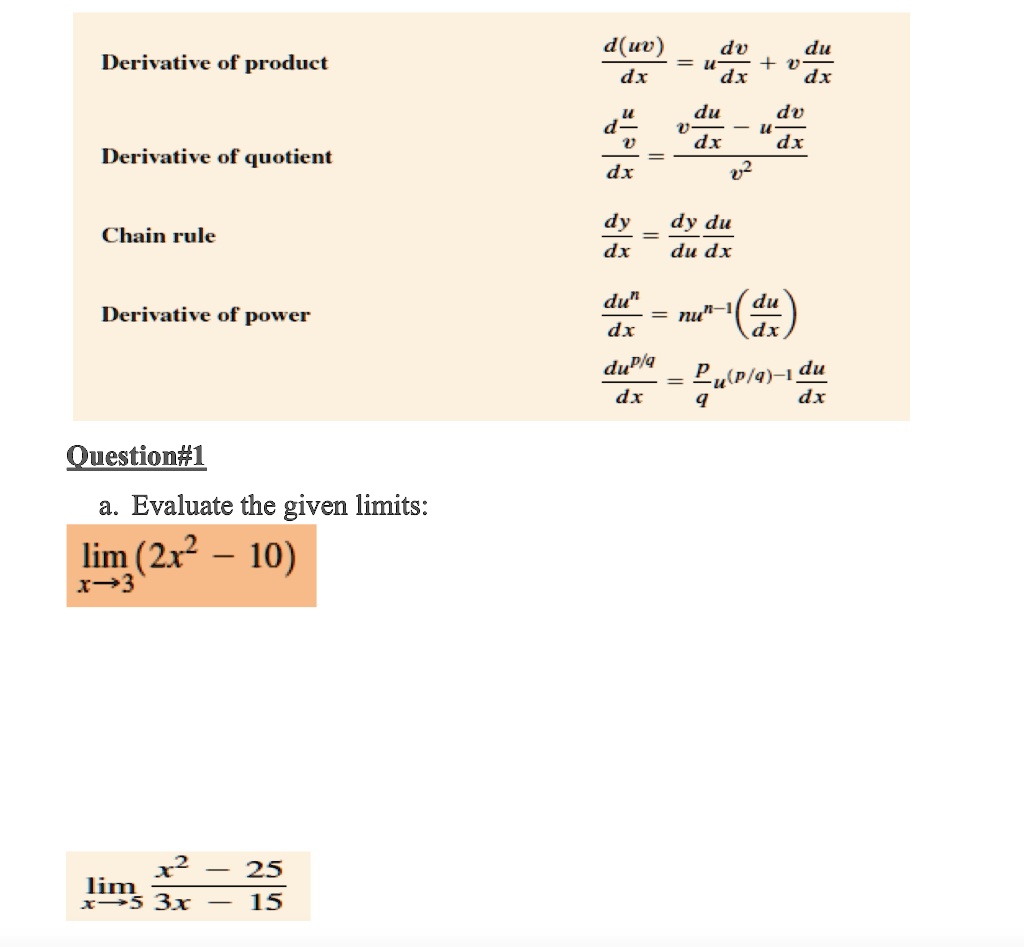 Chain Rule Formula U V