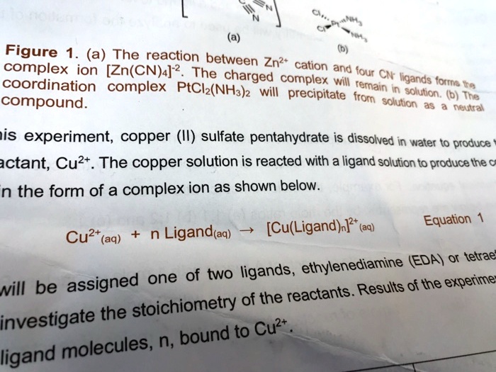 SOLVED: Figure 1: (a) The reaction between the Zn2+ complex ion [Zn(CN)4]2- cation and the ...