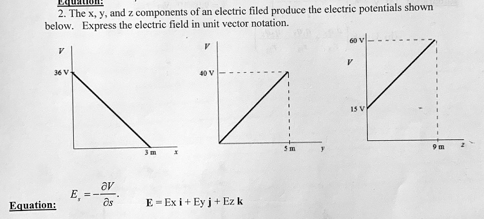SOLVED: Lea4u 2. The x, y, and z components of an electric field ...