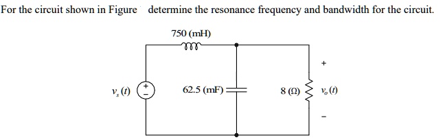 SOLVED: For the circuit shown in Figure determine the resonance ...