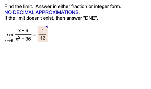SOLVED: Find the limit: Answer in either fraction or integer form NO ...