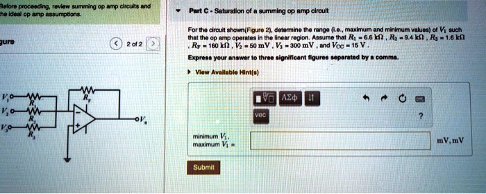Before proceeding, review summing op amp circuits and the ideal op amp assumptions. Part C ...