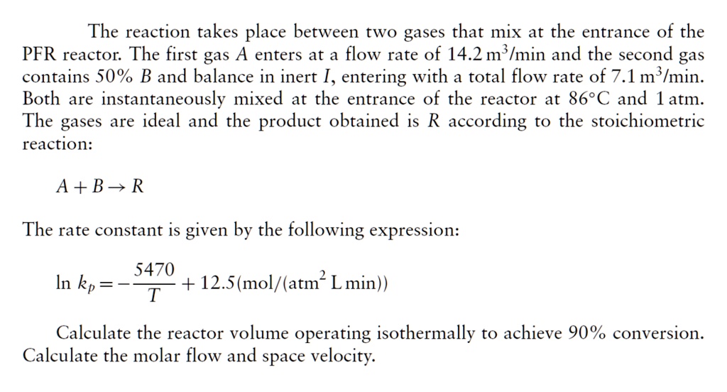 The reaction takes place between two gases that mix at the entrance of ...