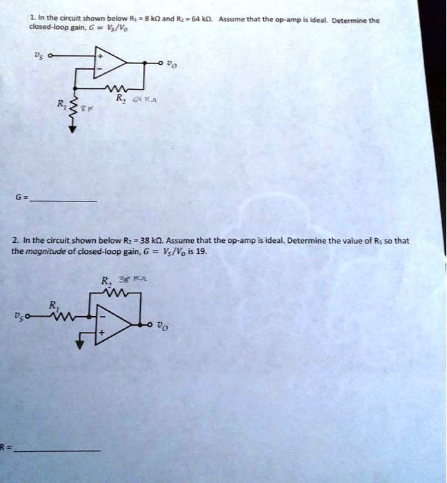 SOLVED: In the circuit shown below, R = 8 kÎ© and R = 64 kÎ©. Assume ...