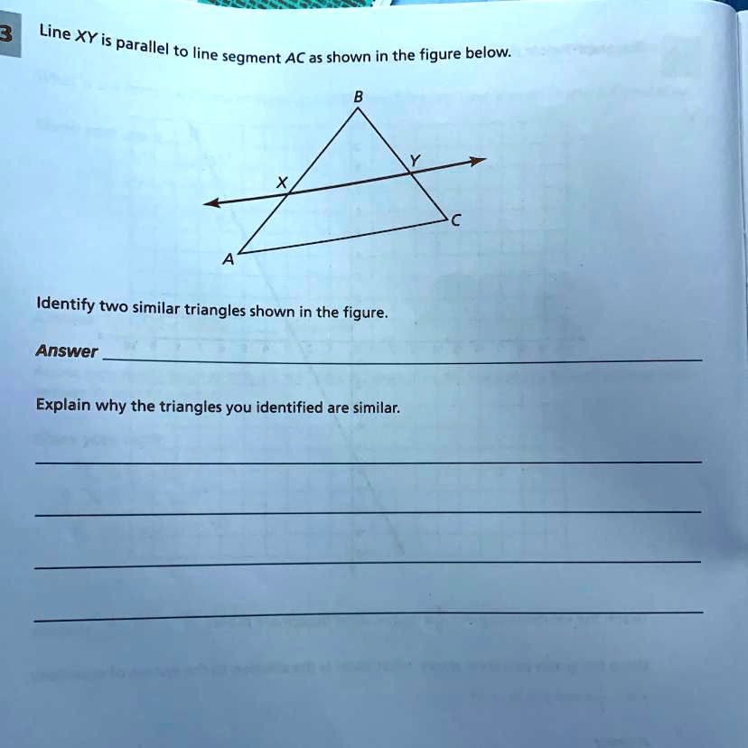 HELP Please help, I'm confused lol. Line XY is parallel to line segment AC, as shown in the ...