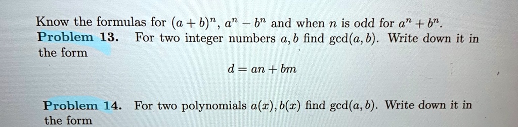 SOLVED: Texts: Know the formulas for (a + b)^n and (a - b)^n, and when ...