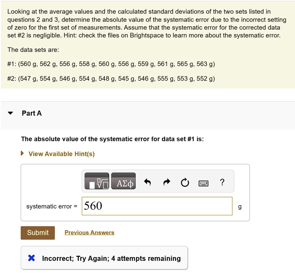 Looking at the average values and the calculated standard deviations of ...