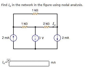find io in the network in the figure using nodal analysis find i in the network in the figure ...