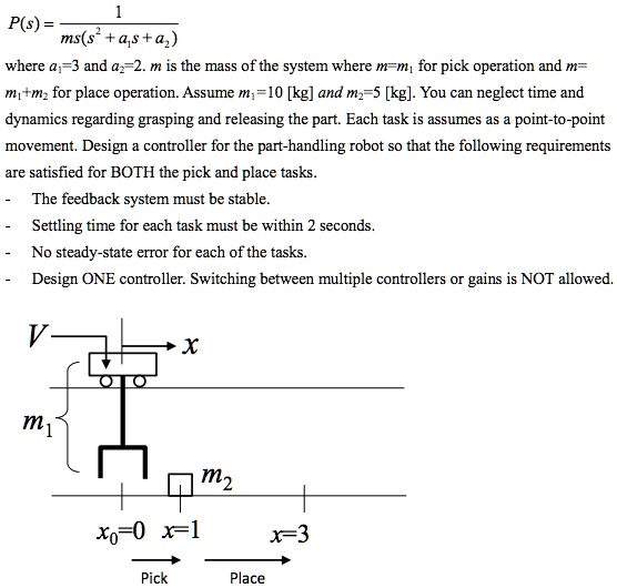 SOLVED: A part-handling robot performs a pick-and-place task. The robot is driven by a DC servo ...