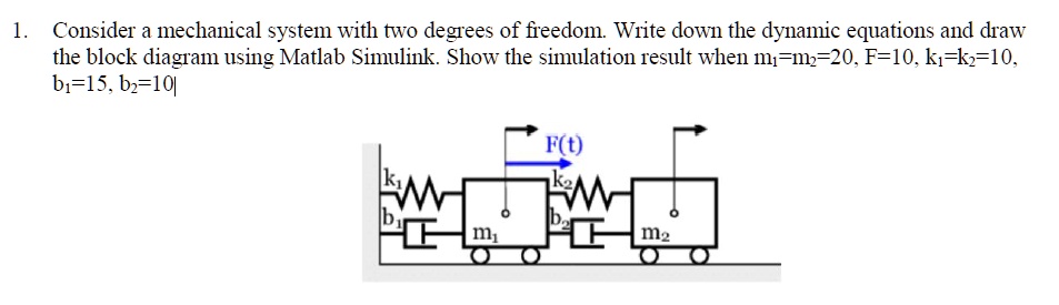 SOLVED: Consider a mechanical system with two degrees of freedom. Write down the dynamic ...