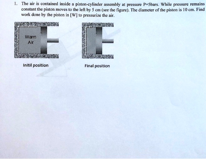 SOLVED: 1.The air is contained inside a piston-cylinder assembly at ...