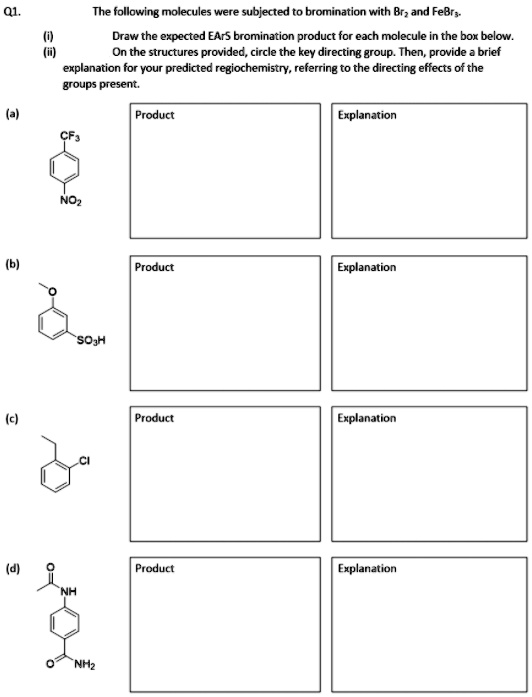 SOLVED: Please solve the following molecules were subjected to ...