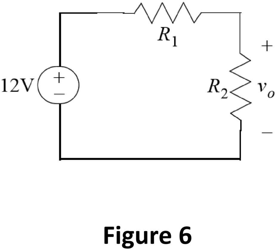 SOLVED: For the circuit in Figure 6, design the voltage divider (that is, choose values of the ...