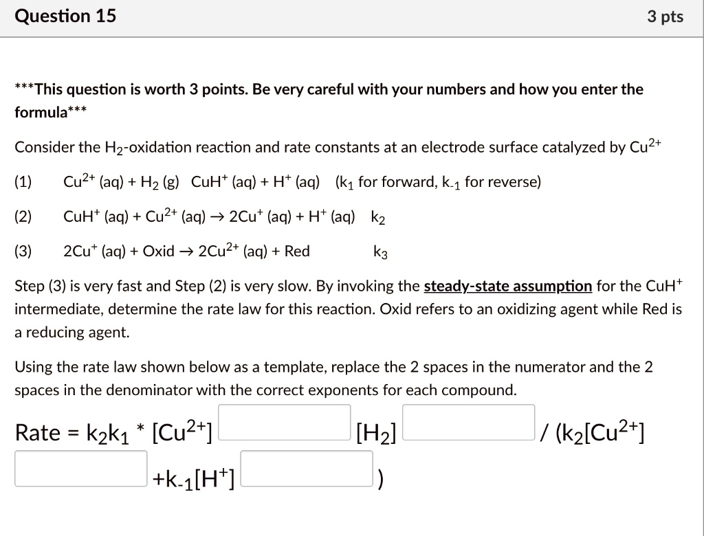 question 15 3 pts this question is worth 3 points be very careful with your numbers and how you ...