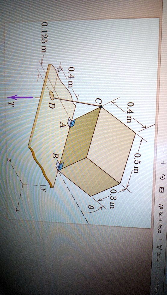 The 125 kg homogeneous rectangular solid is held in the arbitrary ...