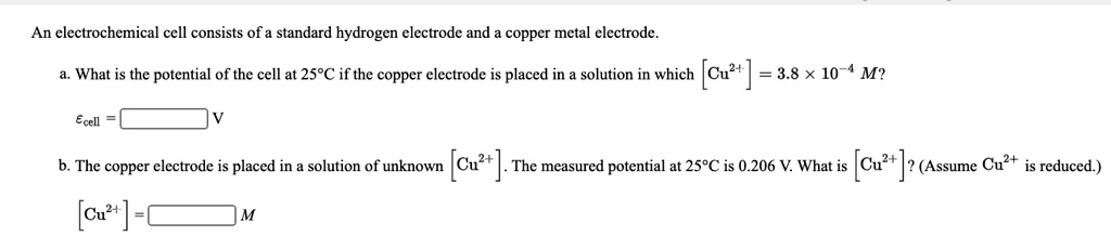 an electrochemical cell consists of a standard hydrogen electrode and ...