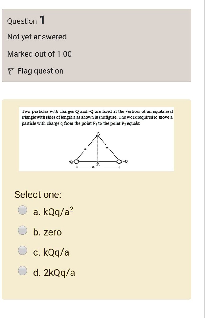 SOLVED: Two particles with charges Q and Q are fixed at the vertices of an equilateral triangle ...
