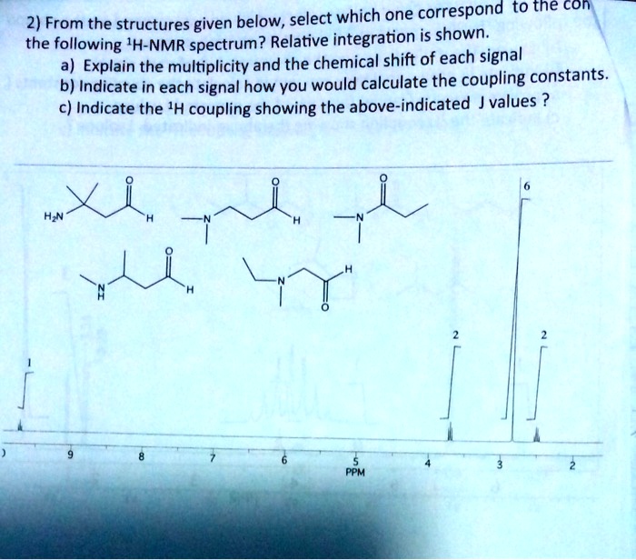 SOLVED: 2) From the structures given below, select which one correspond to tne con the following ...