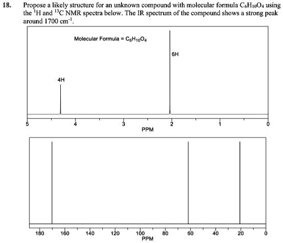 18. Propose a likely structure for an unknown compound with molecular ...
