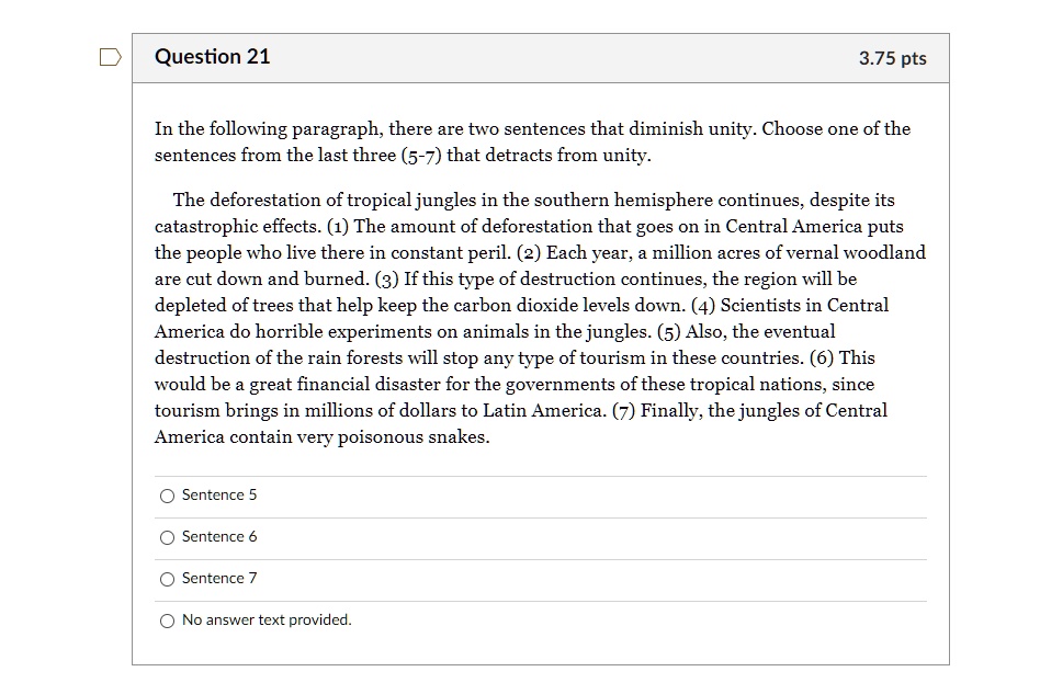 question 21 375 pts in the following paragraph there are two sentences ...