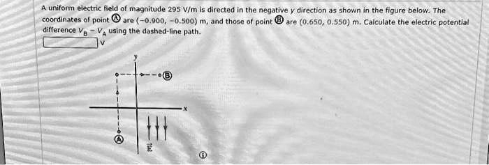 SOLVED: Texts: A uniform electric field of magnitude 295 V/m is ...