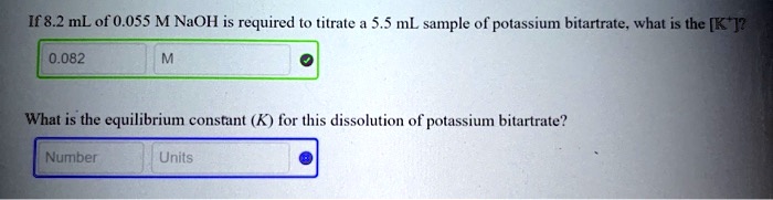 if 82 ml of 0055 mnaoh is required t0 titrate 5 ml sample of potassium ...