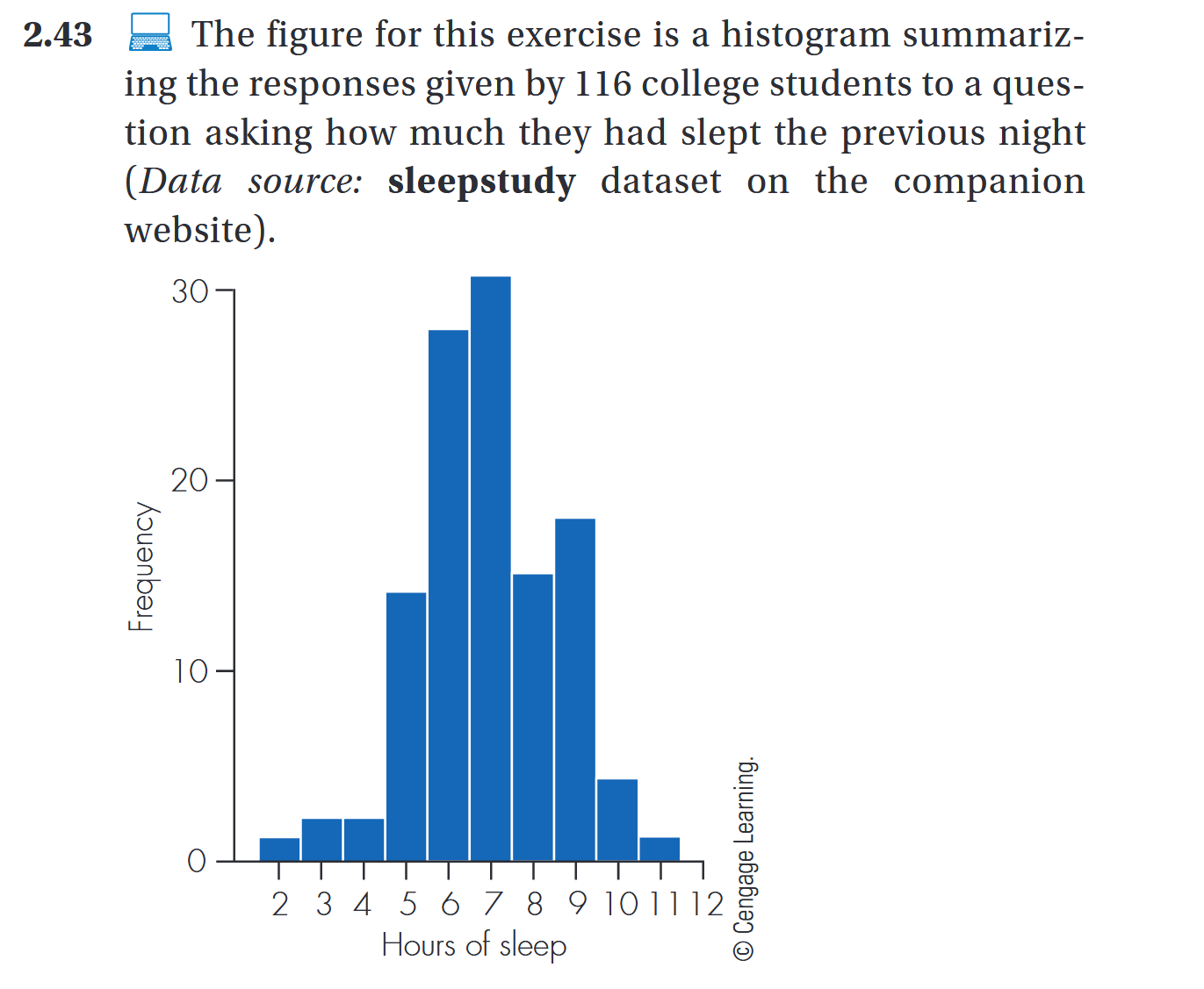 SOLVED: 2.43 The figure for this exercise is a histogram summarizing ...