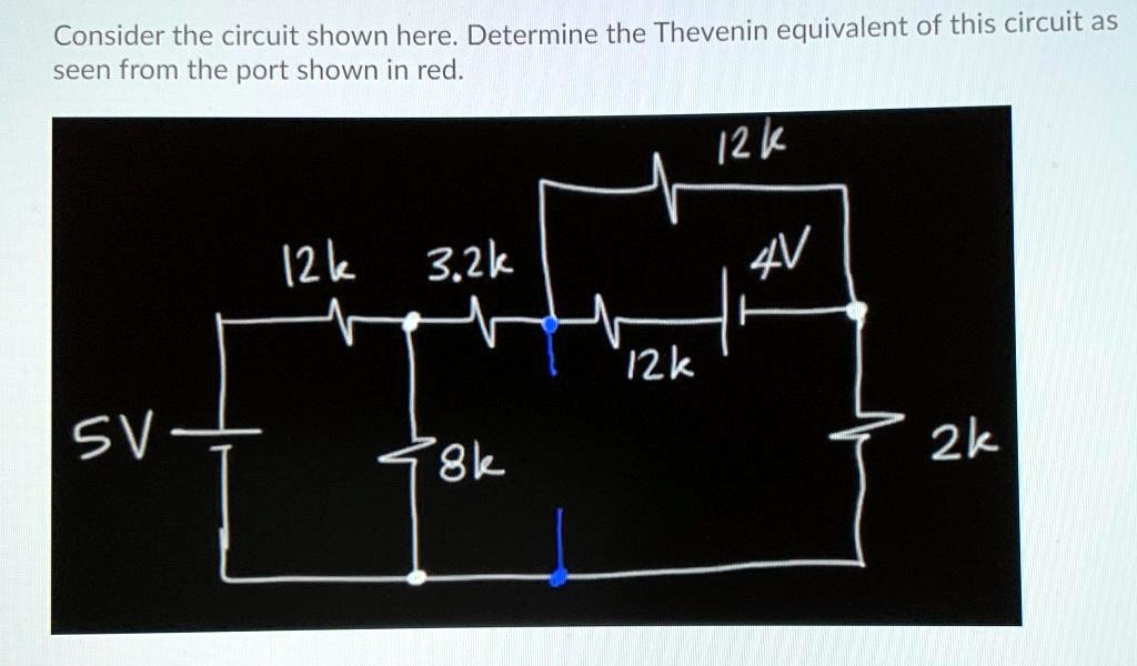 Consider the circuit shown here. Determine the Thevenin equivalent of this circuit as seen from ...