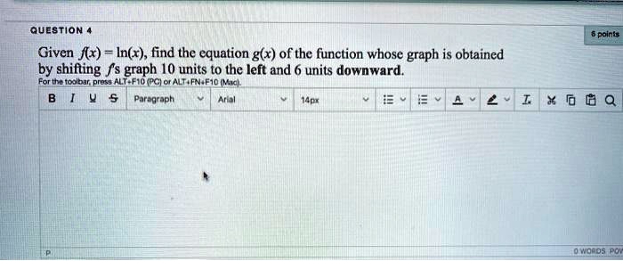 SOLVED:QuESTion Given fr) = In(x) , find the cquation g(x) of the ... SOLVED:QuESTion Given fr) = In(x) , find the cquation g(x) of the ...