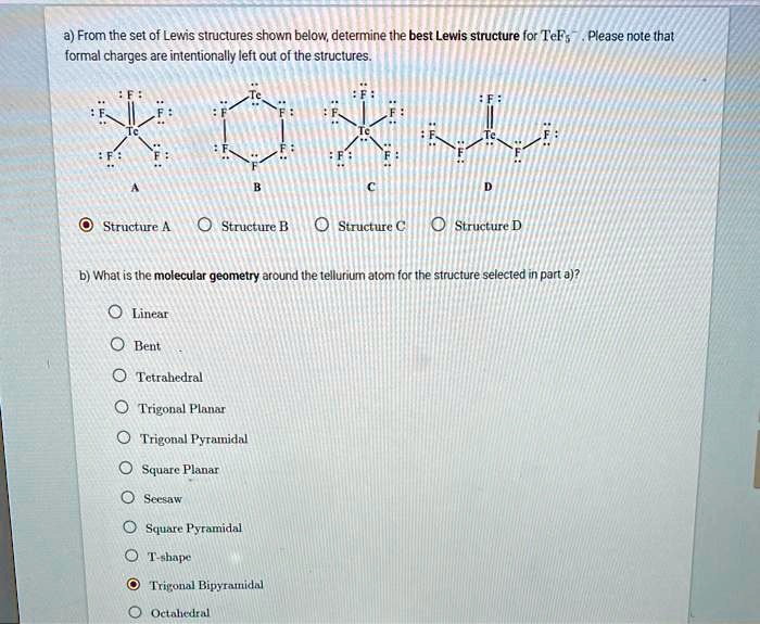 SOLVED: From the set of Lewis structures shown below, determine the best Lewis structure for IF ...