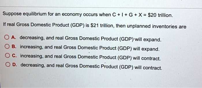 SOLVED: Suppose equilibrium for an economy occurs when C + I + G + X ...