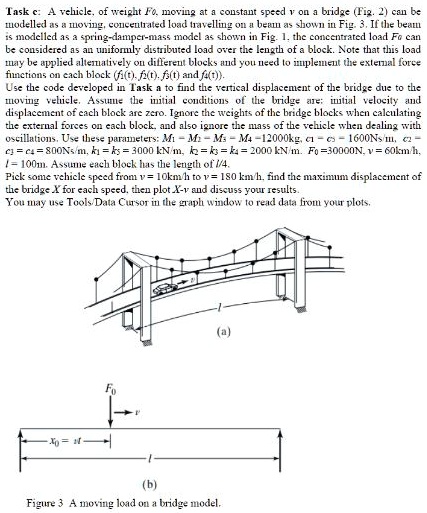SOLVED: Use MATLAB to solve Task c:A vehicle,of weight Fo,moving at a ...